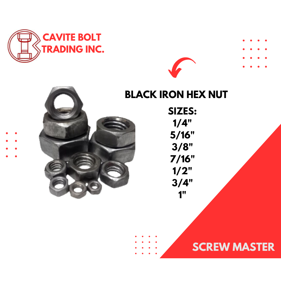 BLACK IRON (BI) HEXAGONAL NUT STANDARD SIZE | Shopee Philippines