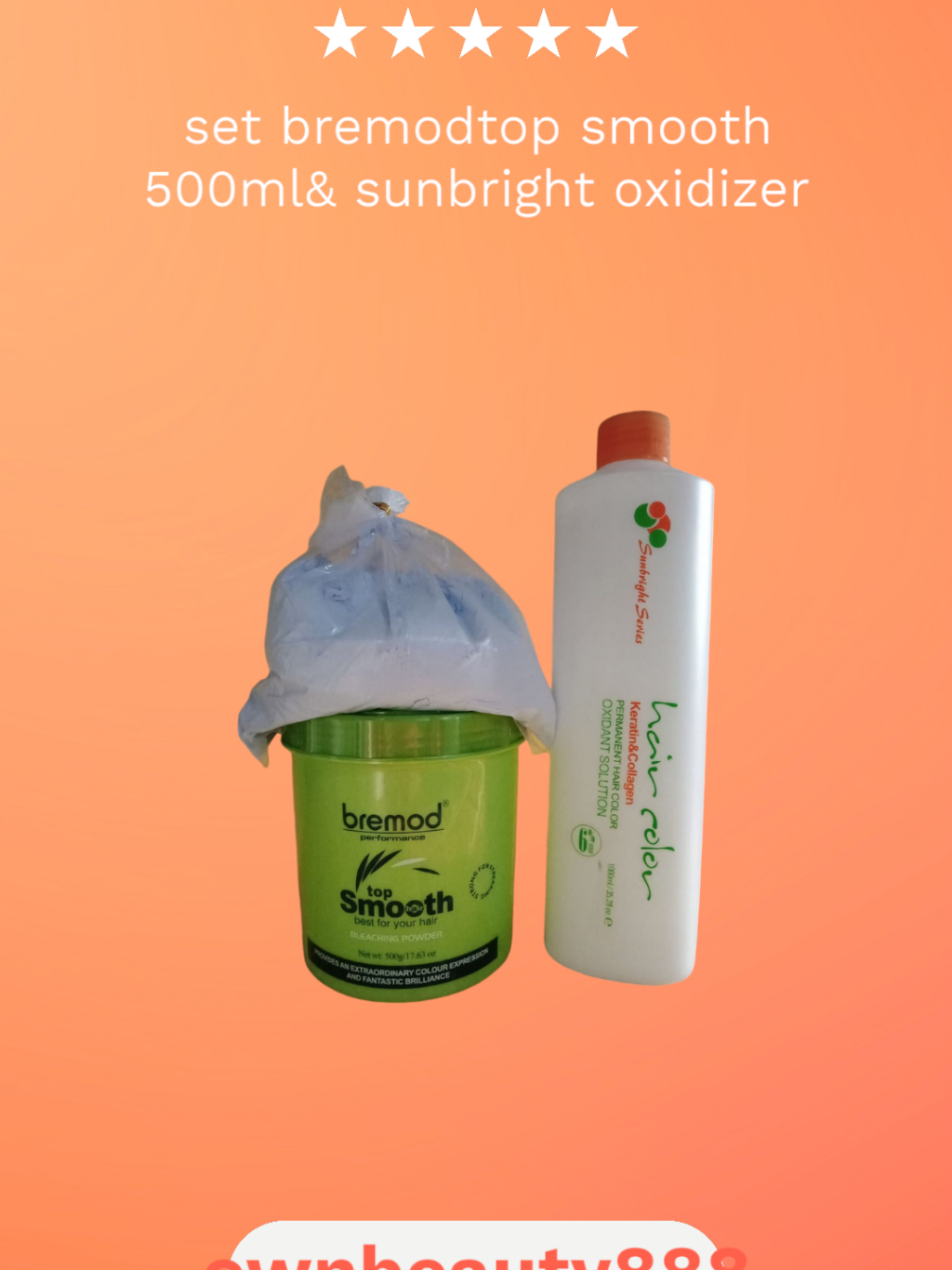 1 SET BREMOD TOP SMOOTH BLEACHING POWDER 500G AND SUNBRIGHT SERIES ...