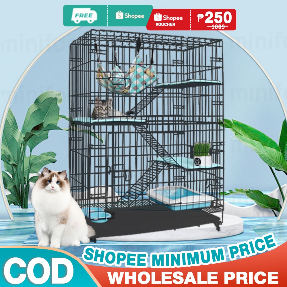 Cat Cage 4 Layer Cage For Cat Heavy Duty Pet Foldable Cat Cage With ...