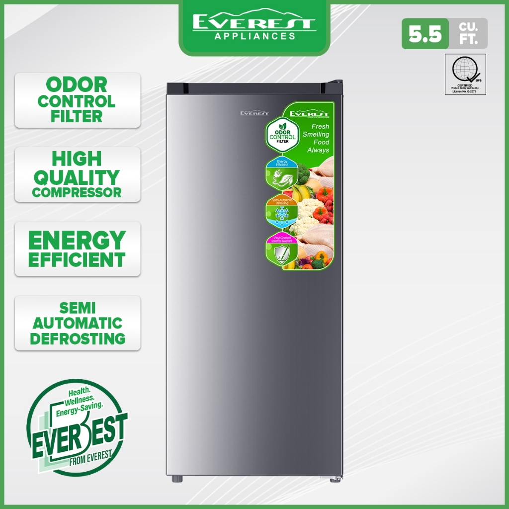 EVEREST 5.5 cu.ft Single Door Refrigerator/ Semi-Automatic Defrosting ...