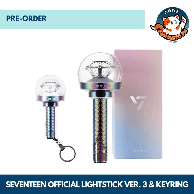 [ON-HAND] SEVENTEEN OFFICIAL LIGHT STICK CARATBONG & KEYRING VERSION 3 ...