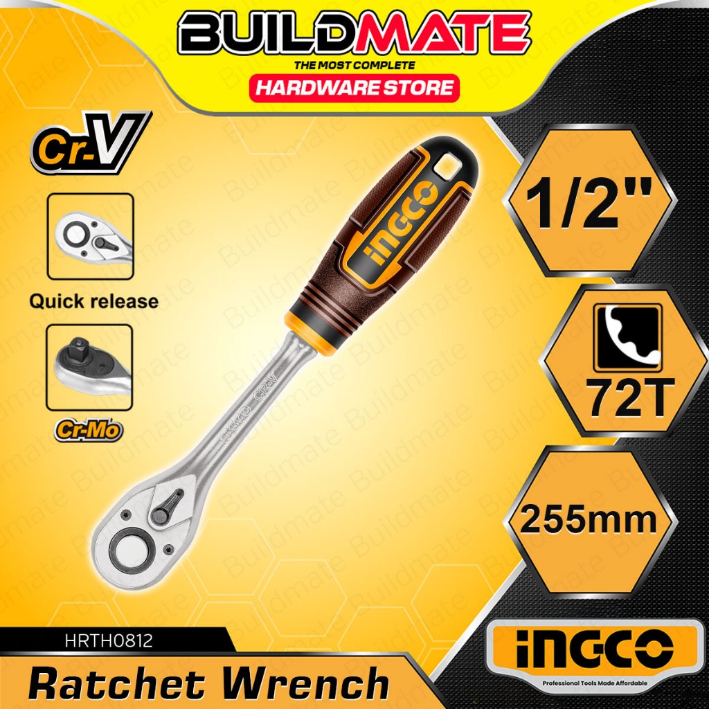 BUILDMATE Ingco Ratchet Wrench 1/4" / 1/2" / 3/8" Inch Adjustable Dual ...