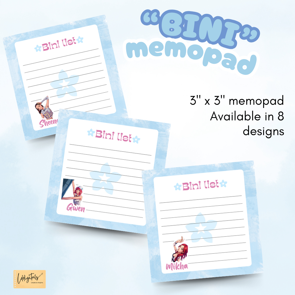 BINI Salamin Salamin Memopad and Notepad | Bini Talaarawan Inspired ...