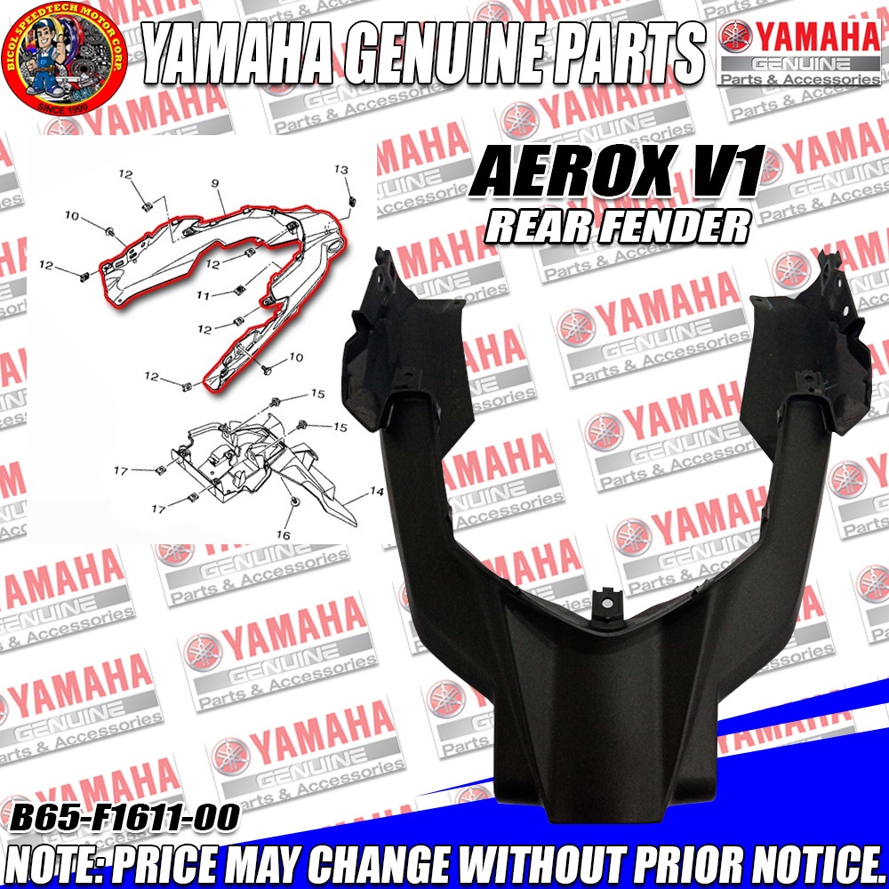 YAMAHA GENUINE AEROX V1 REAR FENDER (YGP) (GENUINE: B65-F1611-00 ...