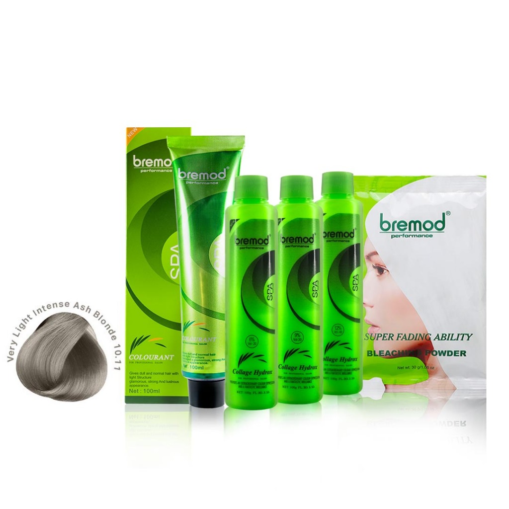 Bremod Hair Color Package (Very Light Intense Ash Blonde 10.11) care ...