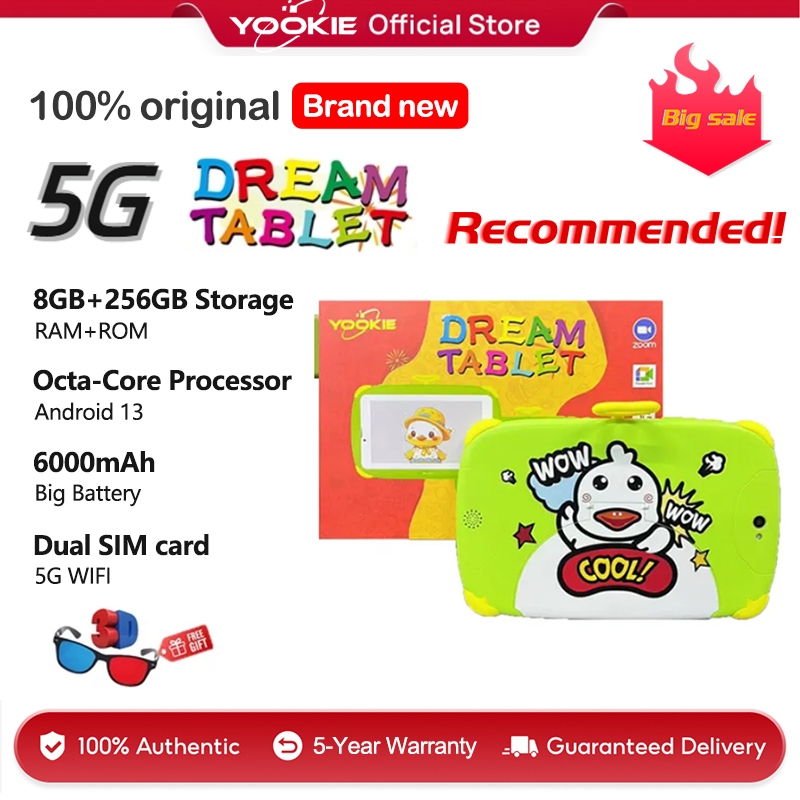 Yookie Tablet For Kids Original Brand New Tablet Android 12 5G Tablet ...