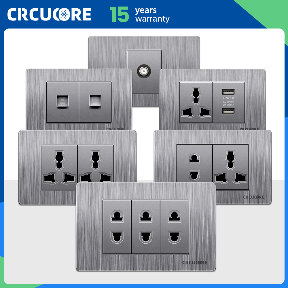 Outlet Wall Socket 1GANG 2GANG 3GANG Type 118 PC 3D wire drawing panel ...