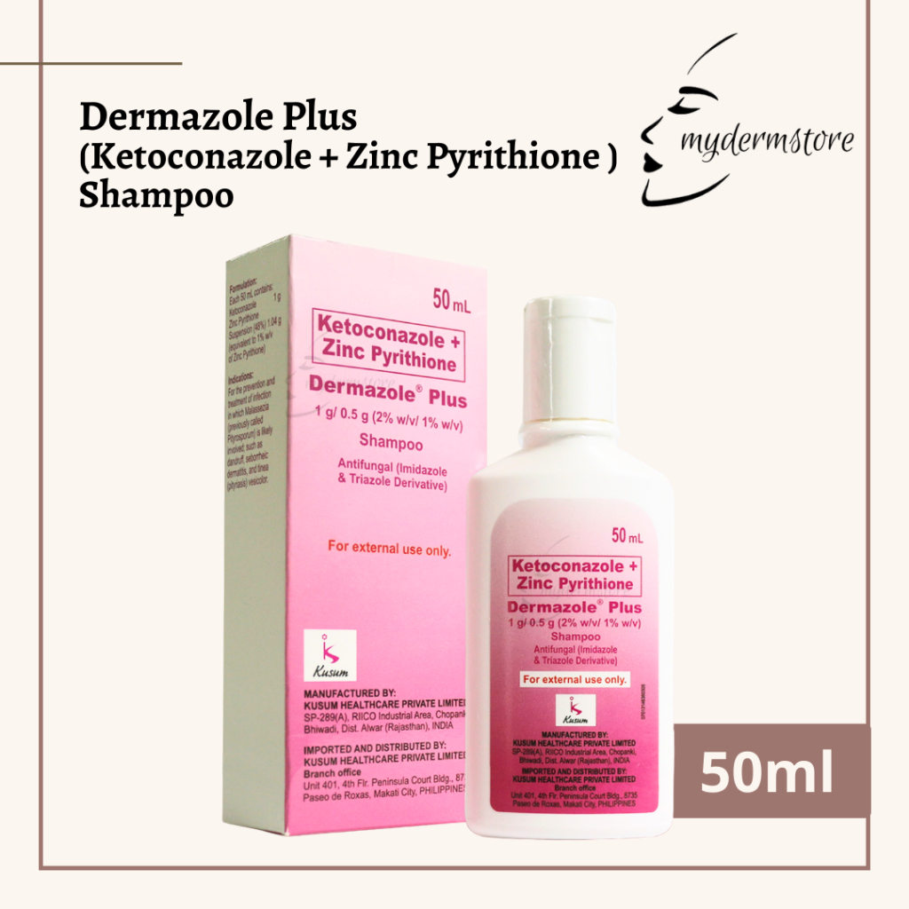 Dermazole Plus Ketoconazole + Zinc Pyrithione Shampoo 50ml 100ml ...