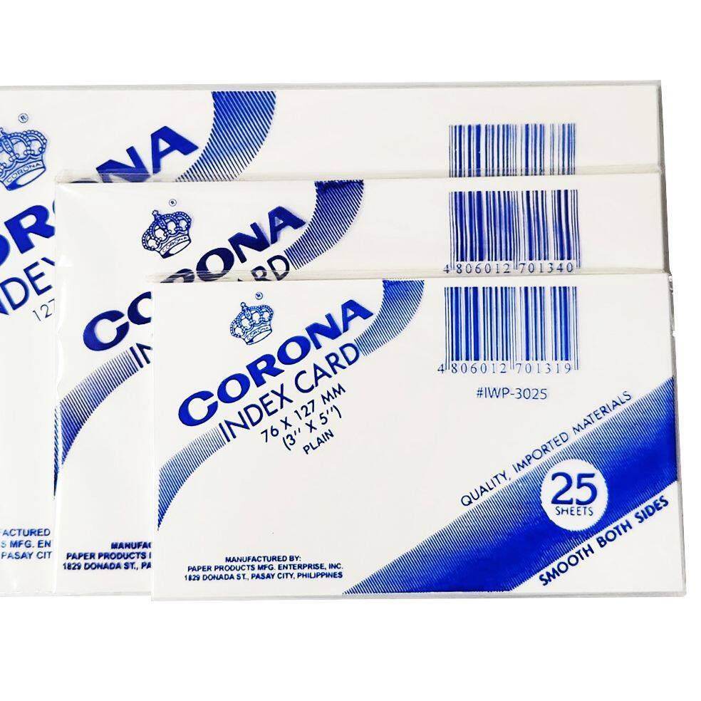Corona Index Card Plain White 25sheets | Shopee Philippines
