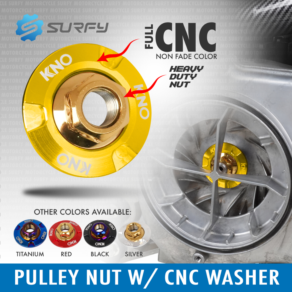 KNO Pulley Nut With Cnc Washer Titanium For Nmax Aerox v1 v2 | Shopee ...