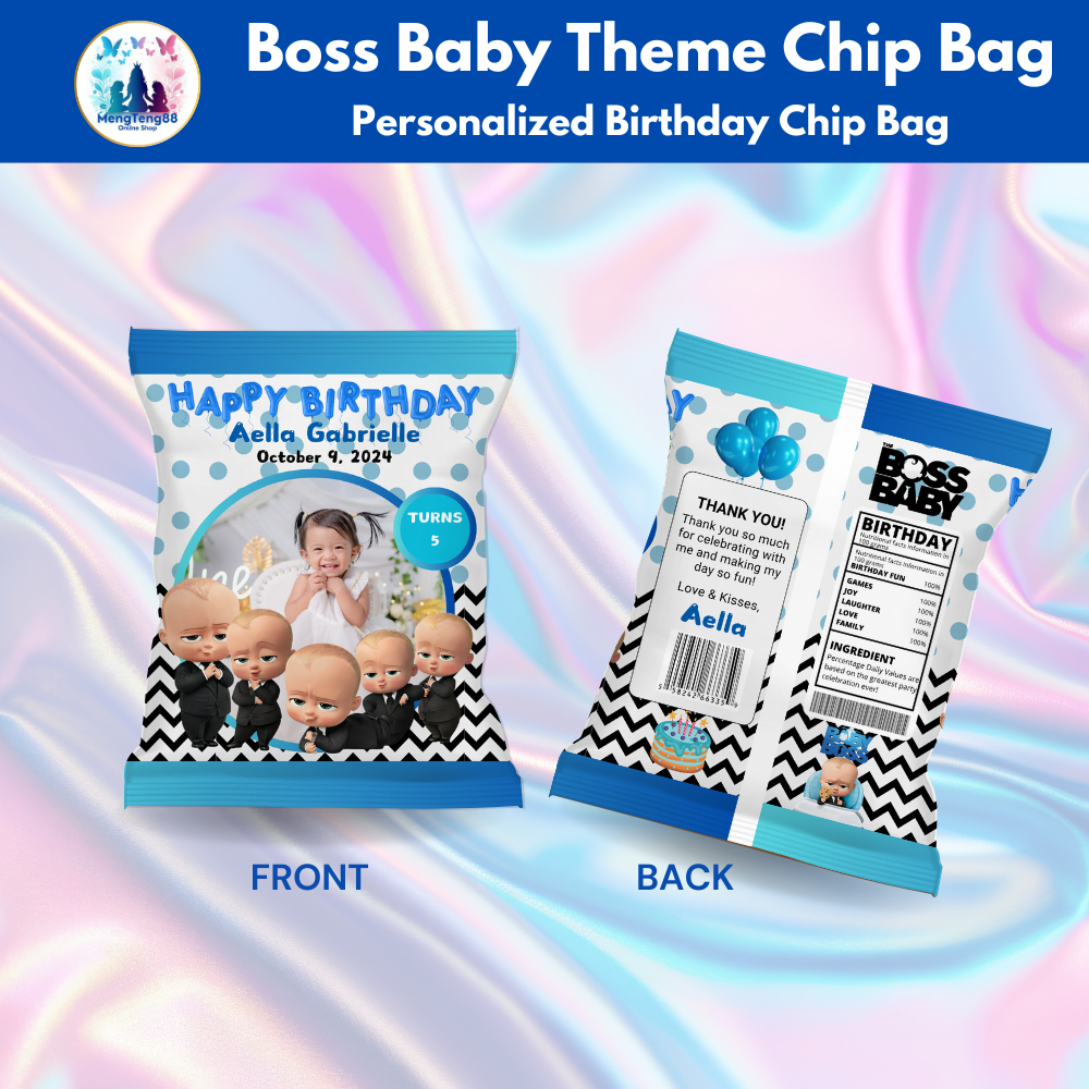 Boss Baby Theme Personalized Birthday Chip Bag | Shopee Philippines