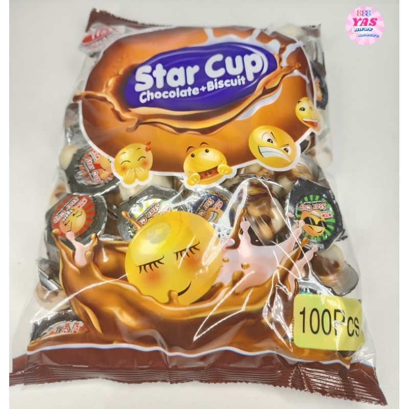 100pcs STAR CUP CHOCOLATE BISCUIT PACK/ loot bag fillers / paninda ...