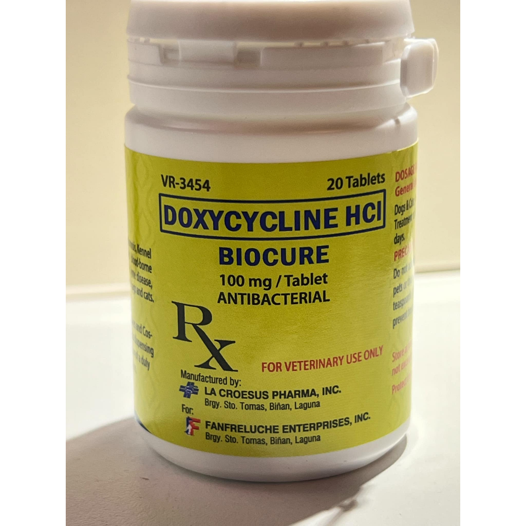 BIOCURE Tablets Doxycycline HCI Biocure 100mg 20 Tablets for Pets ...