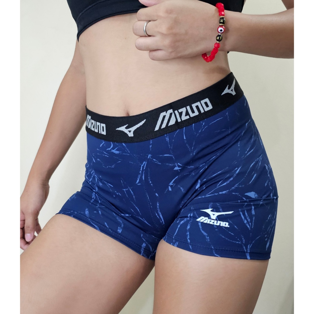 MZ {NEW} BLUE LEAVES MIZUNO PRO SPANDEX DESIGN FOR ALL KINDS OF WORKOUT, VOLLEYBALL, GYM, YOGA ...