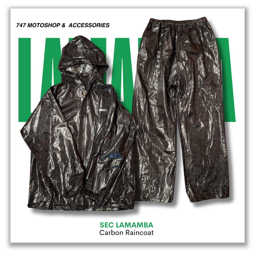 SEC CARBON RAINCOAT FOR MOTORCYCLE RAINWEAR - LAMAMBA | Shopee Philippines