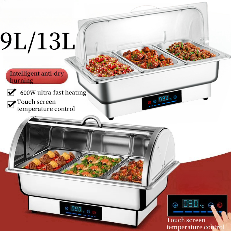 electric food warmer heater display glass with cover 9L/13L Stainless ...