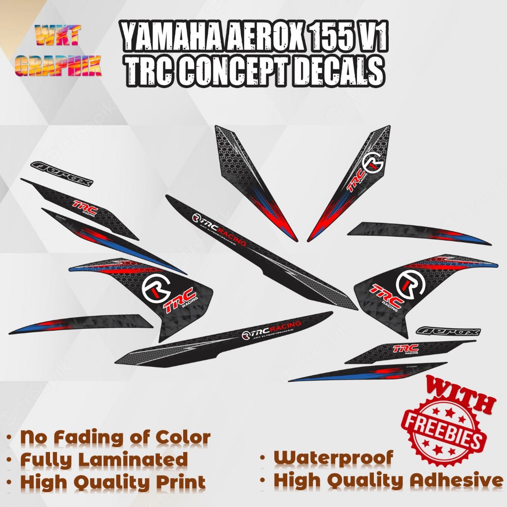 YAMAHA AEROX 155 V1 TRC CONCEPT DECALS (WATERPROOF, LAMINATED, FADE PROOF) | Shopee Philippines