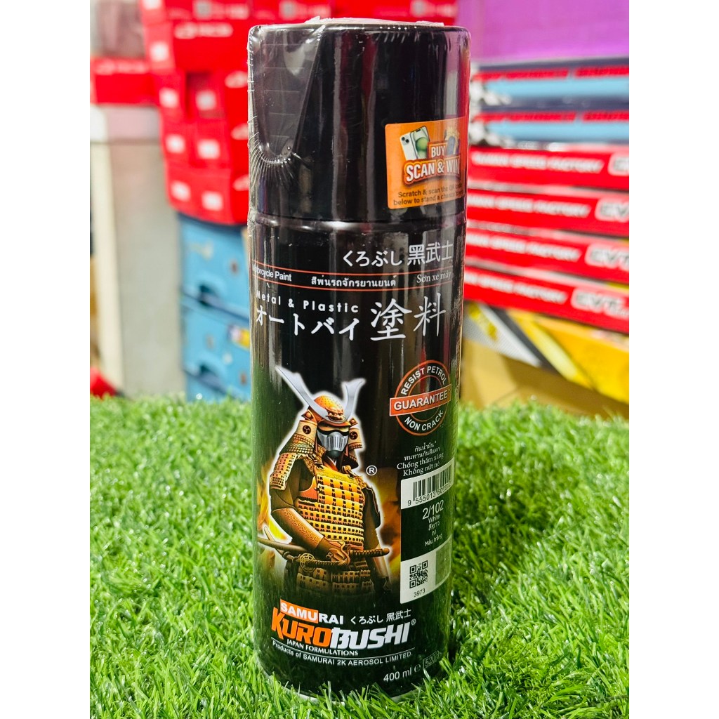 SAMURAI KUROBUSHI 2/102 WHITE SPRAY PAINT 400ML | Shopee Philippines