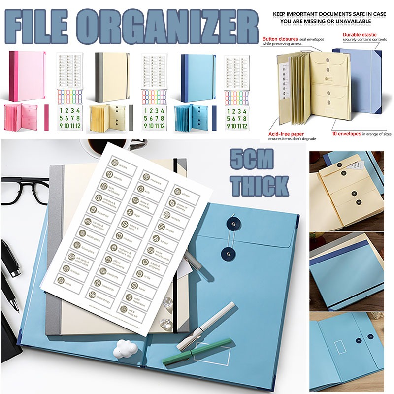 File Organizer Folders for Document Binder Organizer with Pockets Home ...