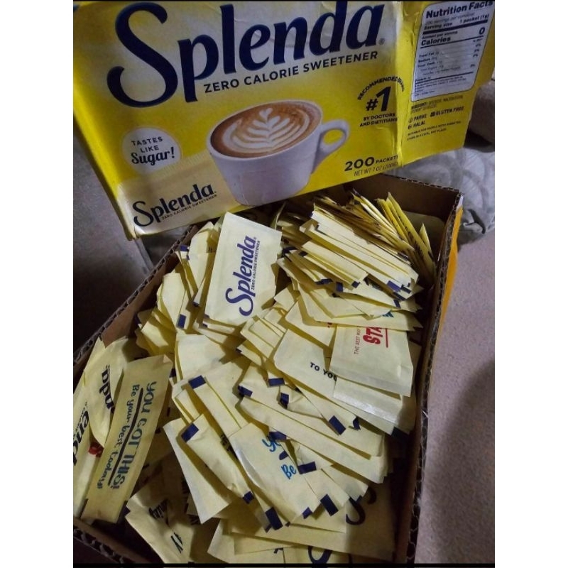 100 PCS SPLENDA ZERO CALORIES SWEETENER SACHET (REPACK) | Shopee ...