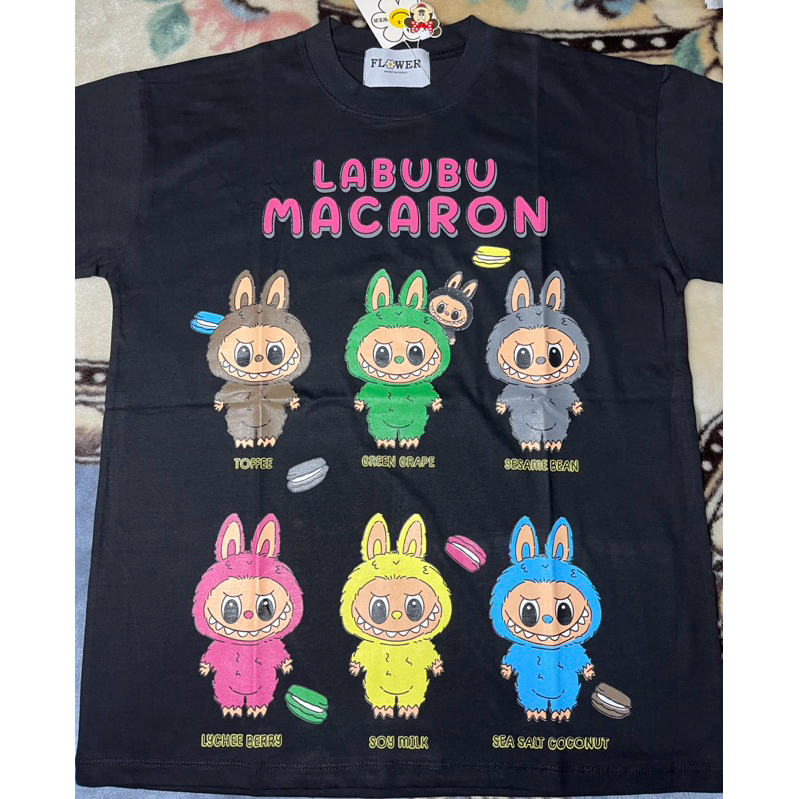 LABUBU MACARON NAMES OVERSIZE TSHIRT 100% PURE COTTON FOR MEN & WOMEN ...