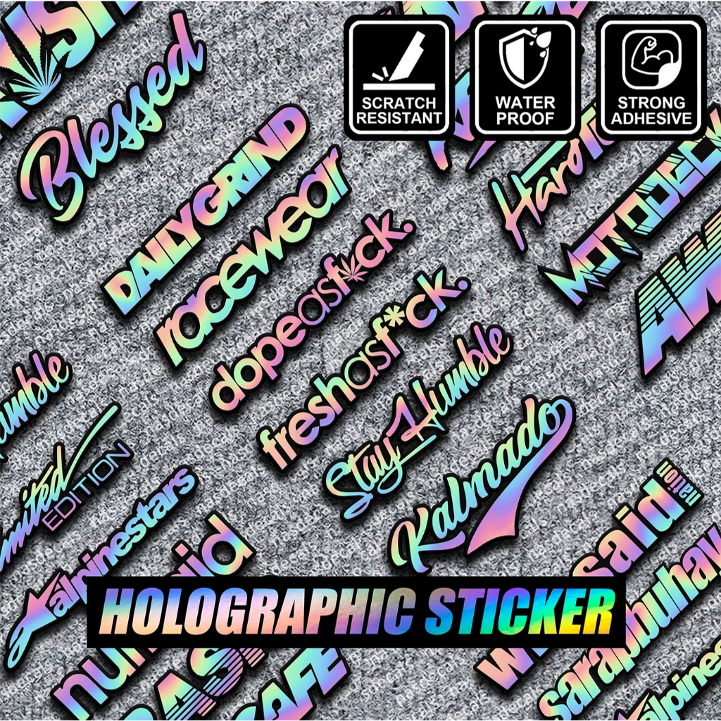nasdecals HOLOGRAPHIC Sticker for Motorcycle Stickers Set Waterproof ...