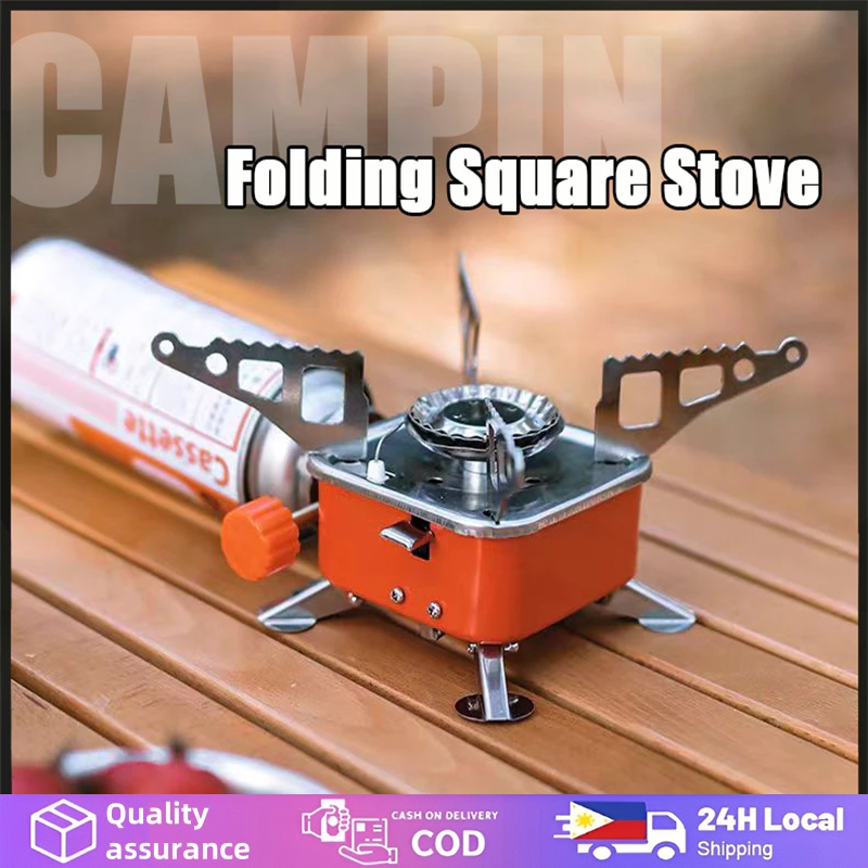 Portable Square Camping Stove Folding Mini Powered Butane Stove outdoor ...