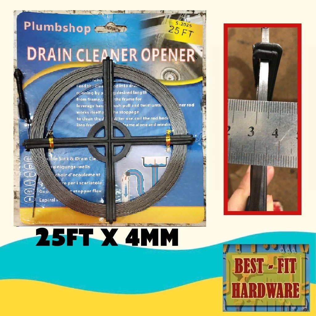FLEX / FLEXIBLE SEWER DRAIN CLEANER - 4mm THICK ONLY - 25FT LONG (SEE ...