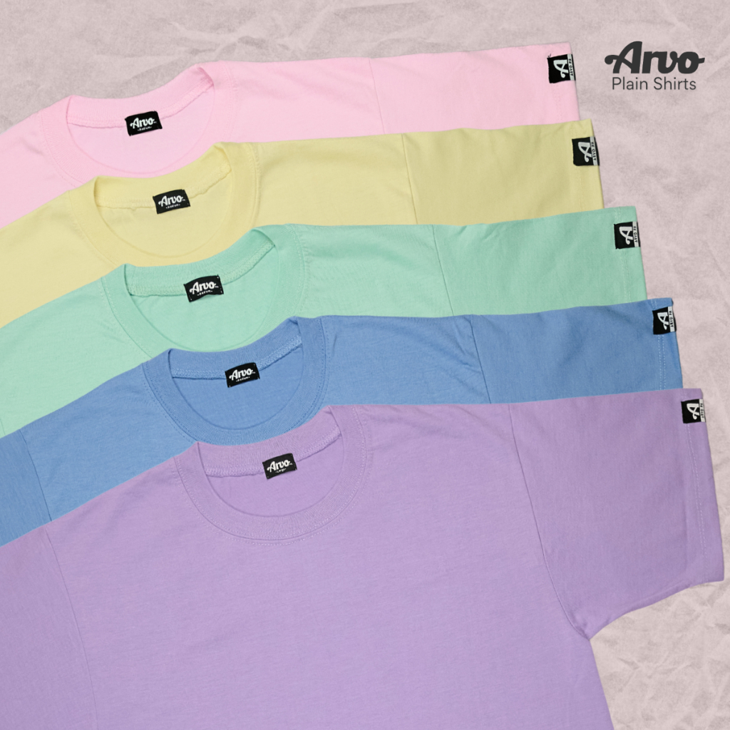 ARVO - Pastel Color Plain Tee Shirts | Shopee Philippines
