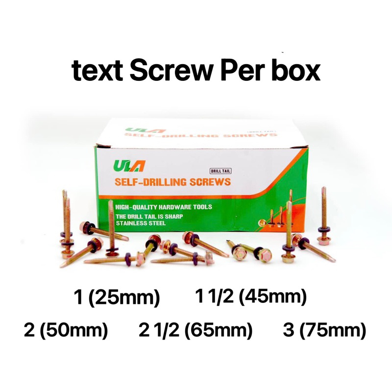 Text screw for wood and metal 1‘’11/2‘’2‘’ 2 1/2 3 per BOX | Shopee ...