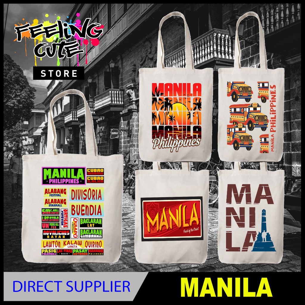 MANILA Pilipinas Version 2 Design Tote bag Katsa Canvas High Quality ...
