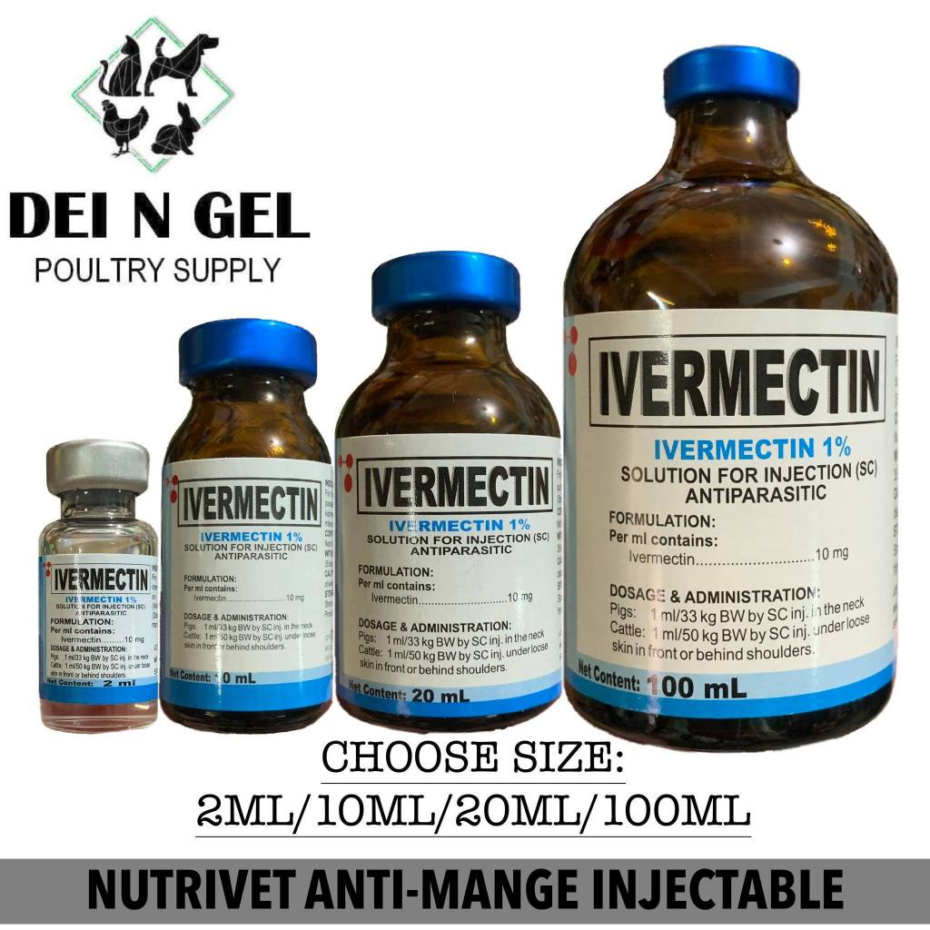 NUTRIVET IVERMECTIN 1% FOR ANIMALS (1 BOTTLE - CHOOSE SIZE) | Shopee ...