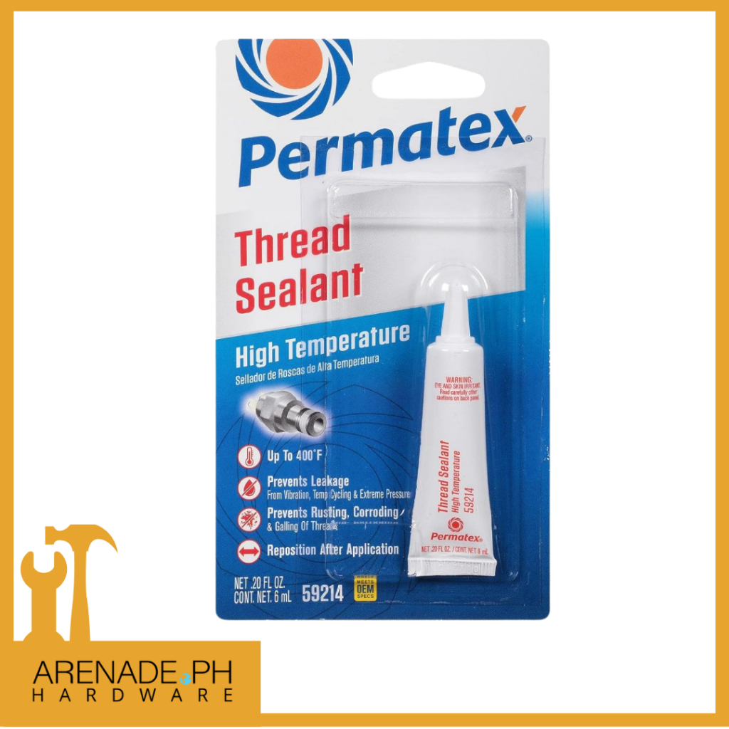 Permatex Thread Sealant, High Temperature (59214), 0.20 fl oz / 6 mL ...