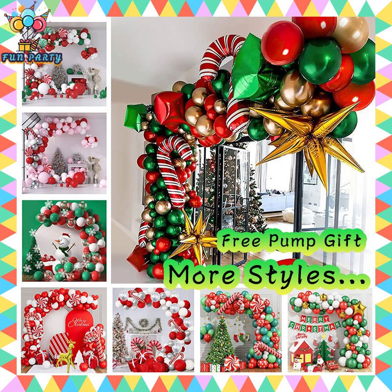Merry Christmas Balloons Set Xmas New Year's Eve Party Background ...