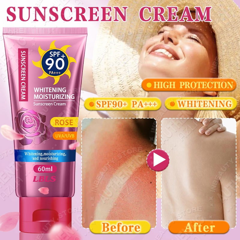 SPF90+ Sunscreen Cream High Protection UV PLUS 60ml Whitening Cream Long Lasting | Shopee ...