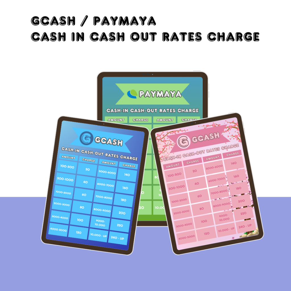 GCASH/PAYMAYA CASH IN CASH OUT RATE SIGNAGE (LAMINATED) | Shopee ...
