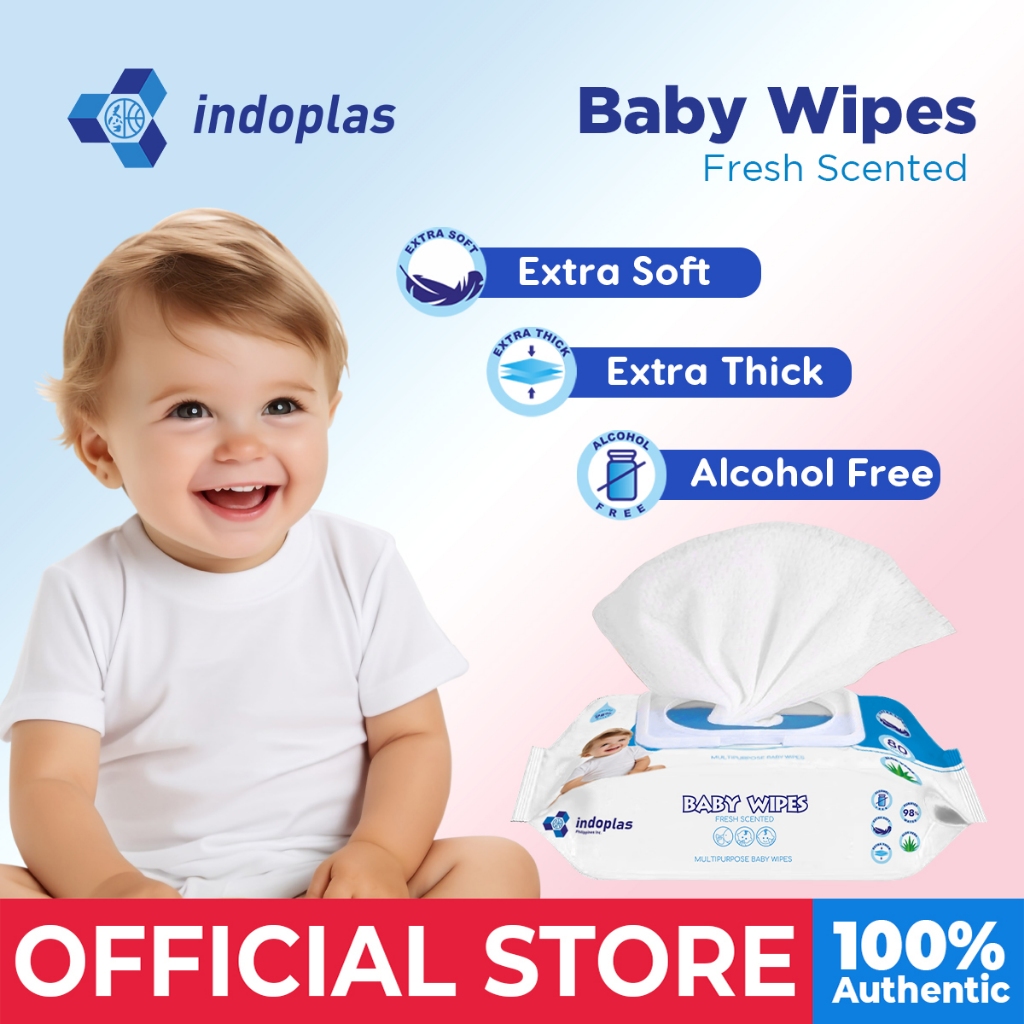 Indoplas Antibacterial Disinfectant Baby Wipes 80 Tender sheets pack of ...