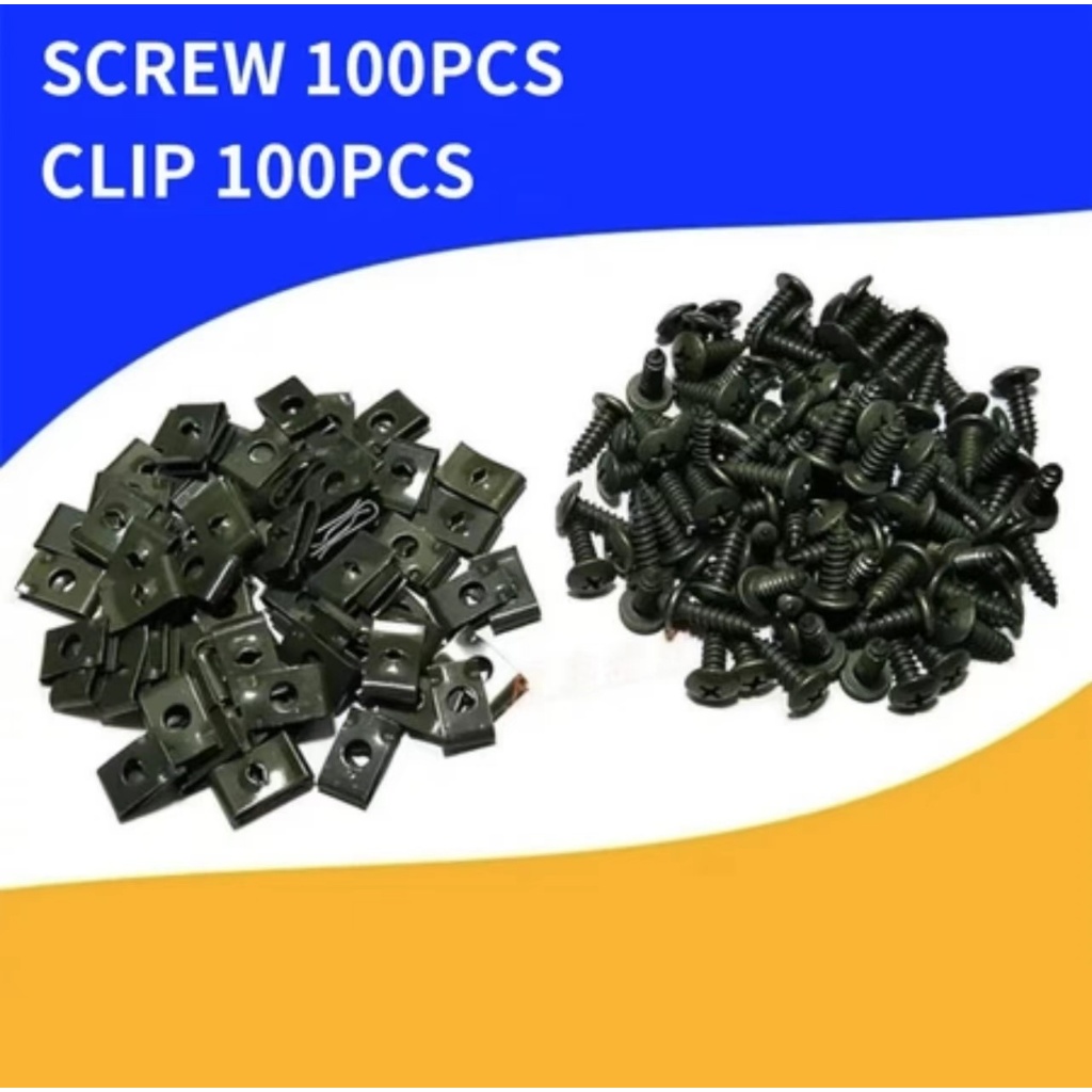 100/200PCS MOTORCYCLE BODY SCREW FLOWER BODY BOLT WITH CLIP FLAIRINGS ...