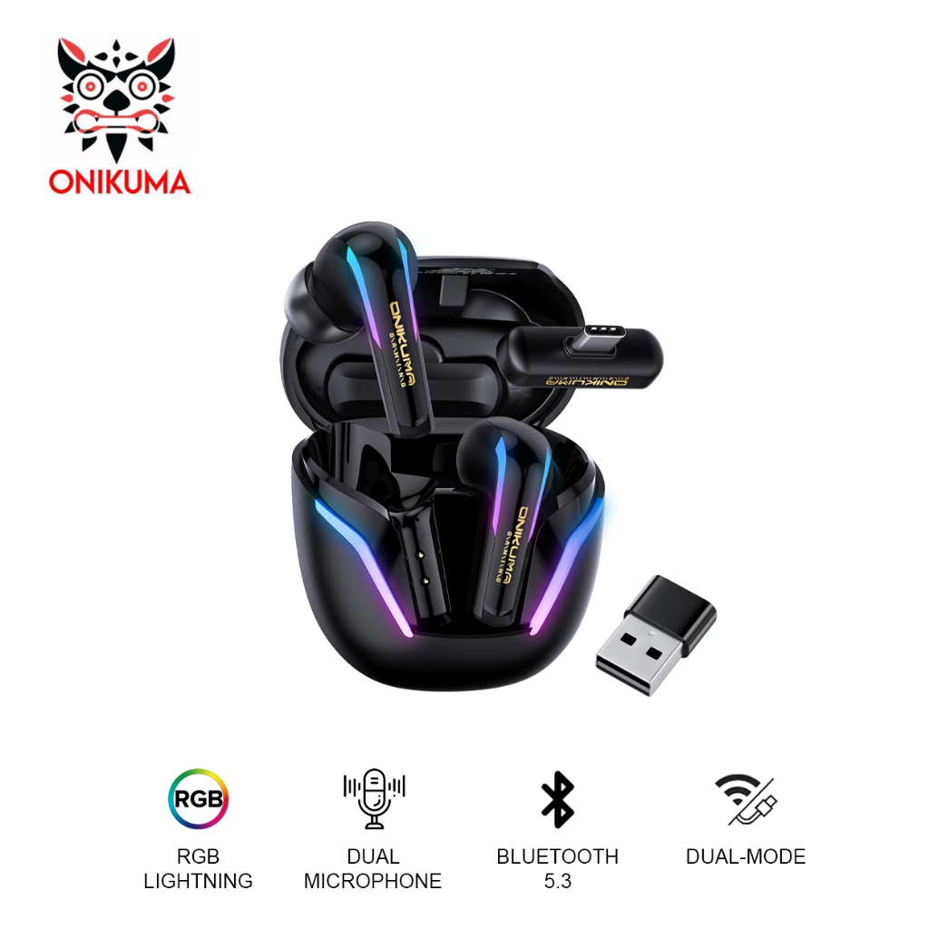 Onikuma T27 Wireless Earphones Dual Microphone ENC Noise Reduction ...