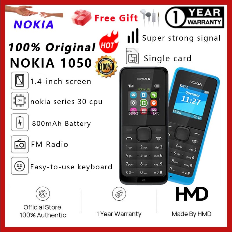original Noki 1050 keypad phone Legal phone Feature Phone 1year local warranty | Shopee Philippines