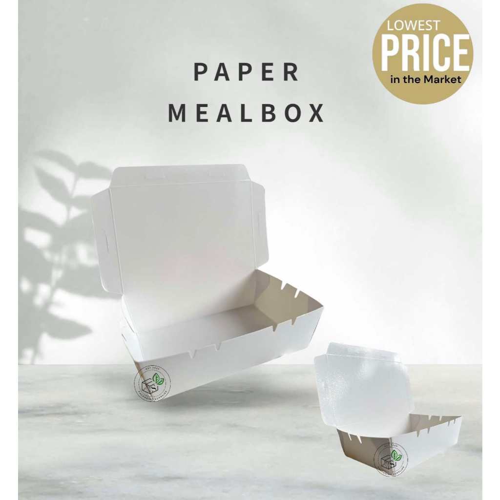 White Paper Meal Box LB1/Spaghetti Box [25/50] PCS | Shopee Philippines