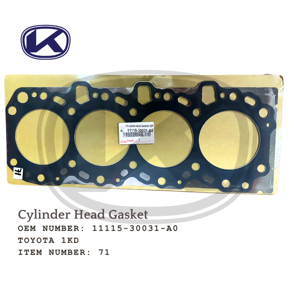 CYLINDER HEAD GASKET #71 TOYOTA 1KD 11115-30031-A0 (1PC) | Shopee Philippines