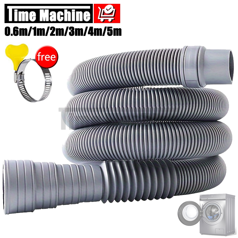 0.6M To 5M Universal Washing Machine Drain Hose Flexible Extension Soft ...