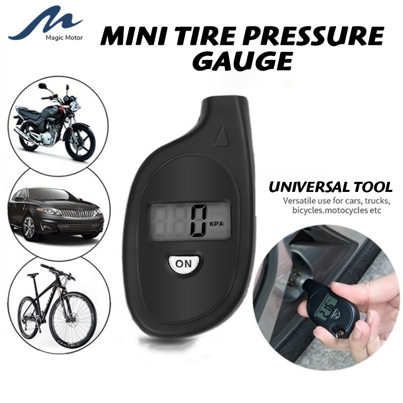 Mini Car Tire Pressure Detector LCD Display Keychain Portable Digital ...