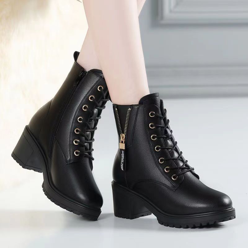 Size 35-40 Women's Fashion Martin Boots Casual Coarse Heel Knight Boots ...