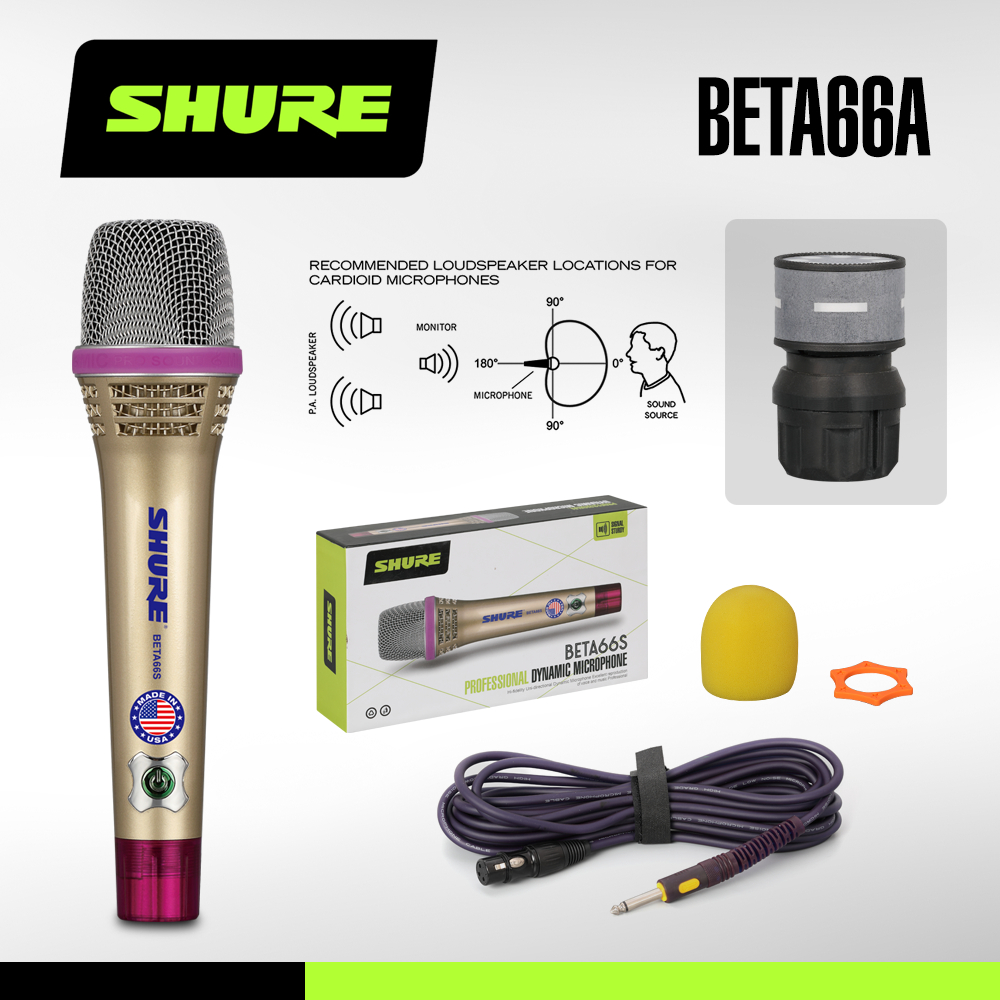 GDLITE BETA-66A Microphone Karaoke Dynamic Heavy Duty Wired Professional karaoke audio speaker ...