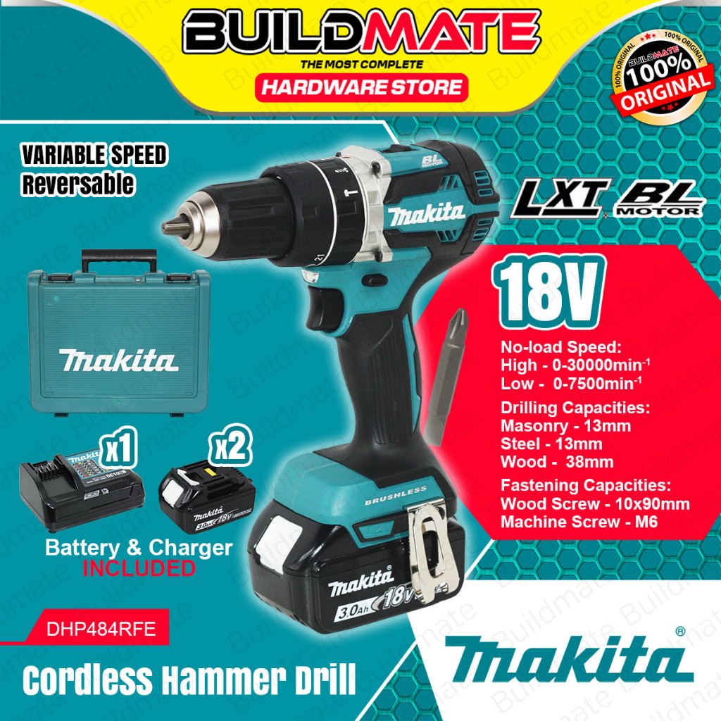 BUILDMATE Makita 18V Cordless Hammer Driver Drill BRUSHLESS Motor for ...