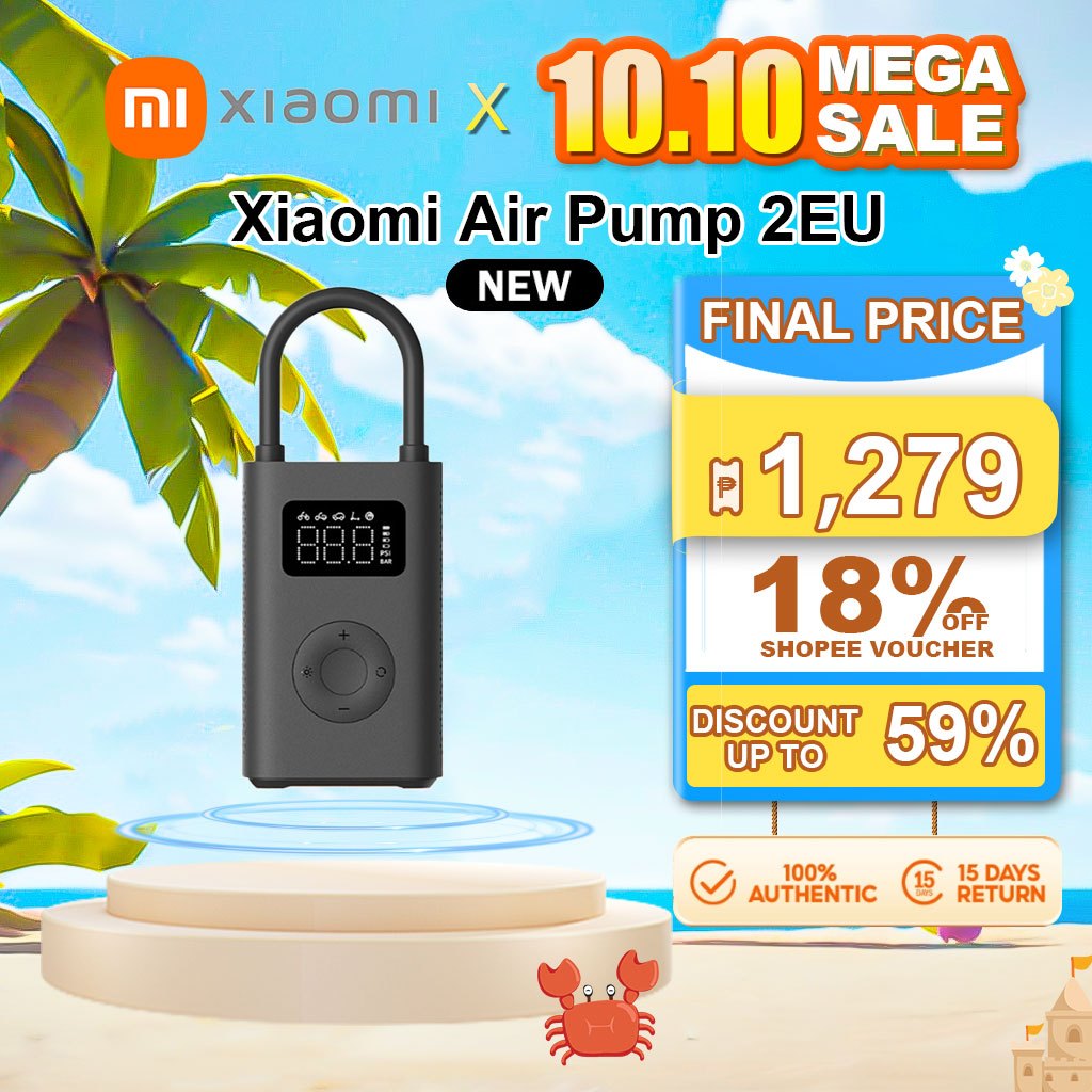 [1-Year Warranty] Xiaomi Air Pump 2 EU Portable Digital 150PSI ...