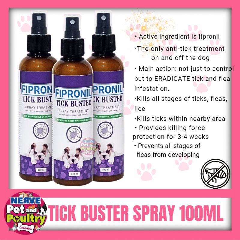 Fipronil Tick Buster Anti Tick Flea Spray 100ml | Shopee Philippines