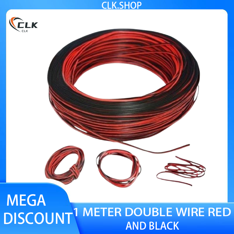 1 METER CAR MOTORCYCLE DOUBLE WIRE RED AND BLACK | Shopee Philippines